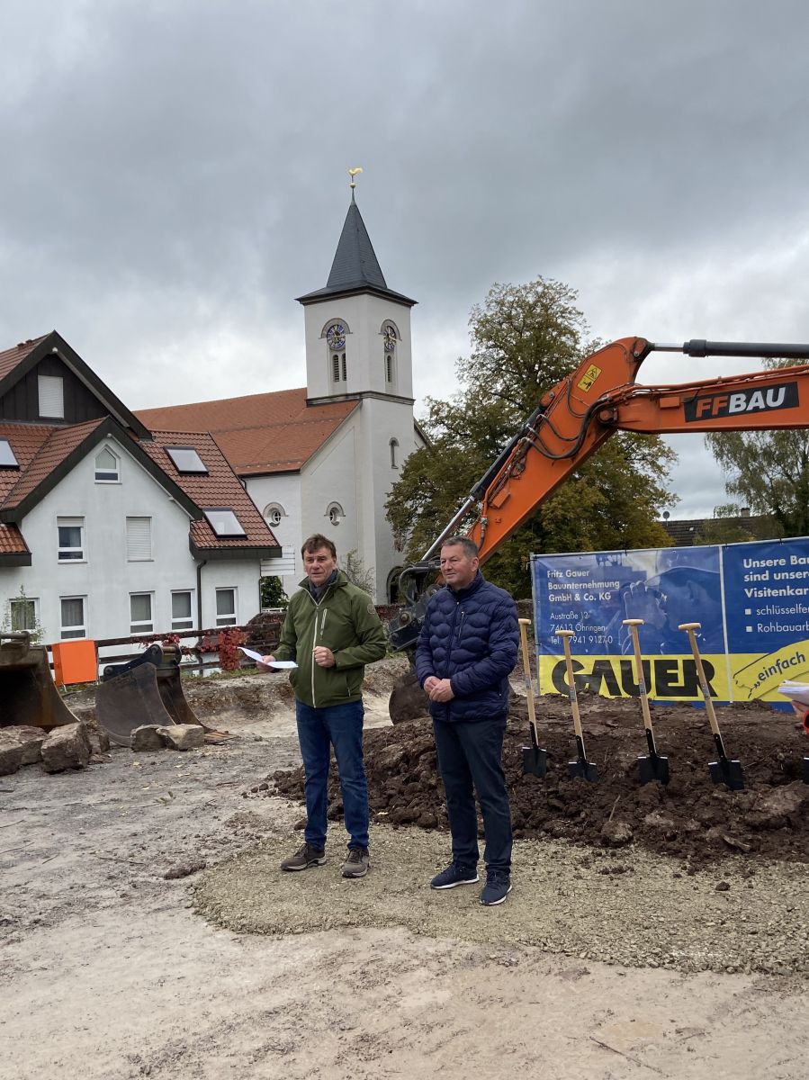 Spatenstich in der Ortsmitte von Mainhardt - Gauer Bauunternehmung